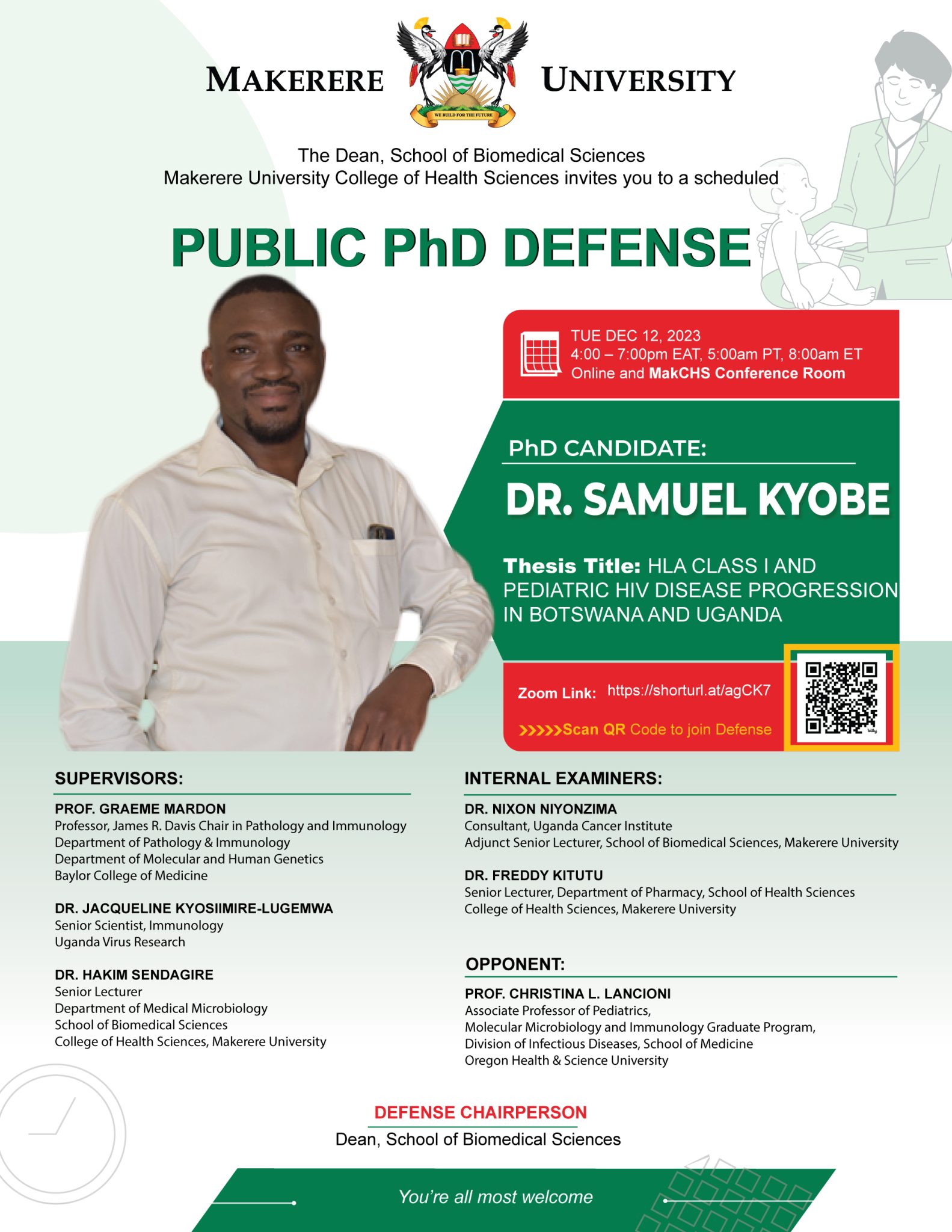 Public PhD Defense for Dr. Samuel Kyobe – SBS